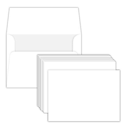 50 Heavyweight Blank White Note Cards and Envelopes, Customized and ...