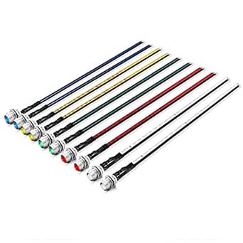 Amazon.com: Chanzon 10pcs 8mm LED Pilot Diode Light 24awg (5 Colors x ...