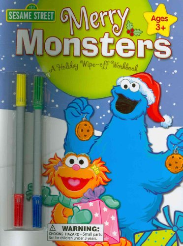 Sesame Street Merry Monsters: A Holiday Wipe-off Workbook: Learning ...