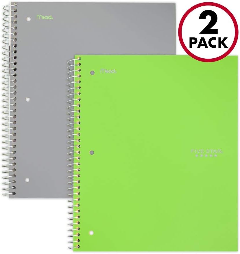 Amazon.com : Five Star Spiral Notebooks, 3 Subject, College Ruled Paper ...