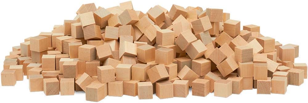Amazon.com: Wooden Cubes 1/2 Inch, Bag of 100, Natural Unfinished Craft ...