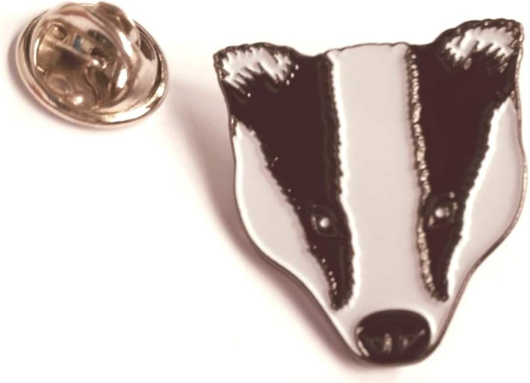 Badger Head Metal Enamel Pin Badge Lapel Brooch Wildlife Countryside ...