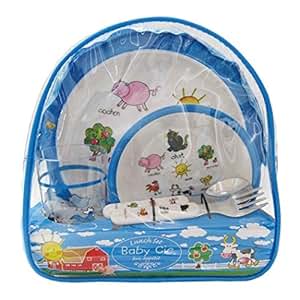 Amazon.com : Baby & Cie Farm animals Lunch set : Baby Dinnerware Sets ...