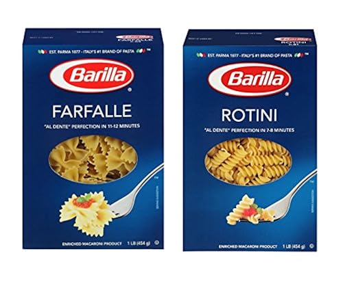 Barilla Pasta Variety Pack, Farfalle & Rotini, 16 Ounce (Pack of 4) in ...