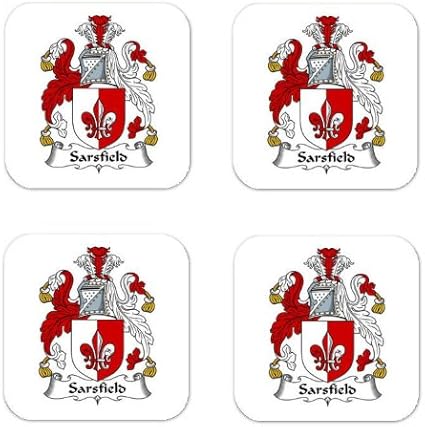 Amazon.com: Sarsfield Family Crest Square Coasters Coat of Arms ...