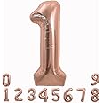 Amazon.com: TONIFUL 40 Inch Rose Gold Large Numbers Balloons 0-9, Number 1 Digital 1 Helium ...