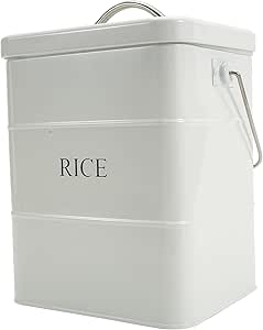 Amazon.com: Xbopetda Metal Rice Storage Box, Square Rice Container with ...