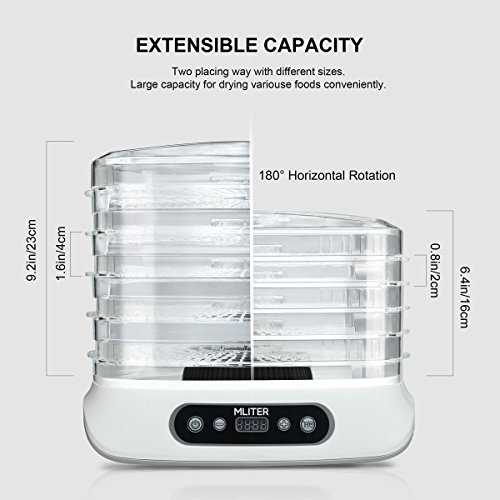 MLITER Electric Food Dehydrator Machine 5-tier Food Preserver ...