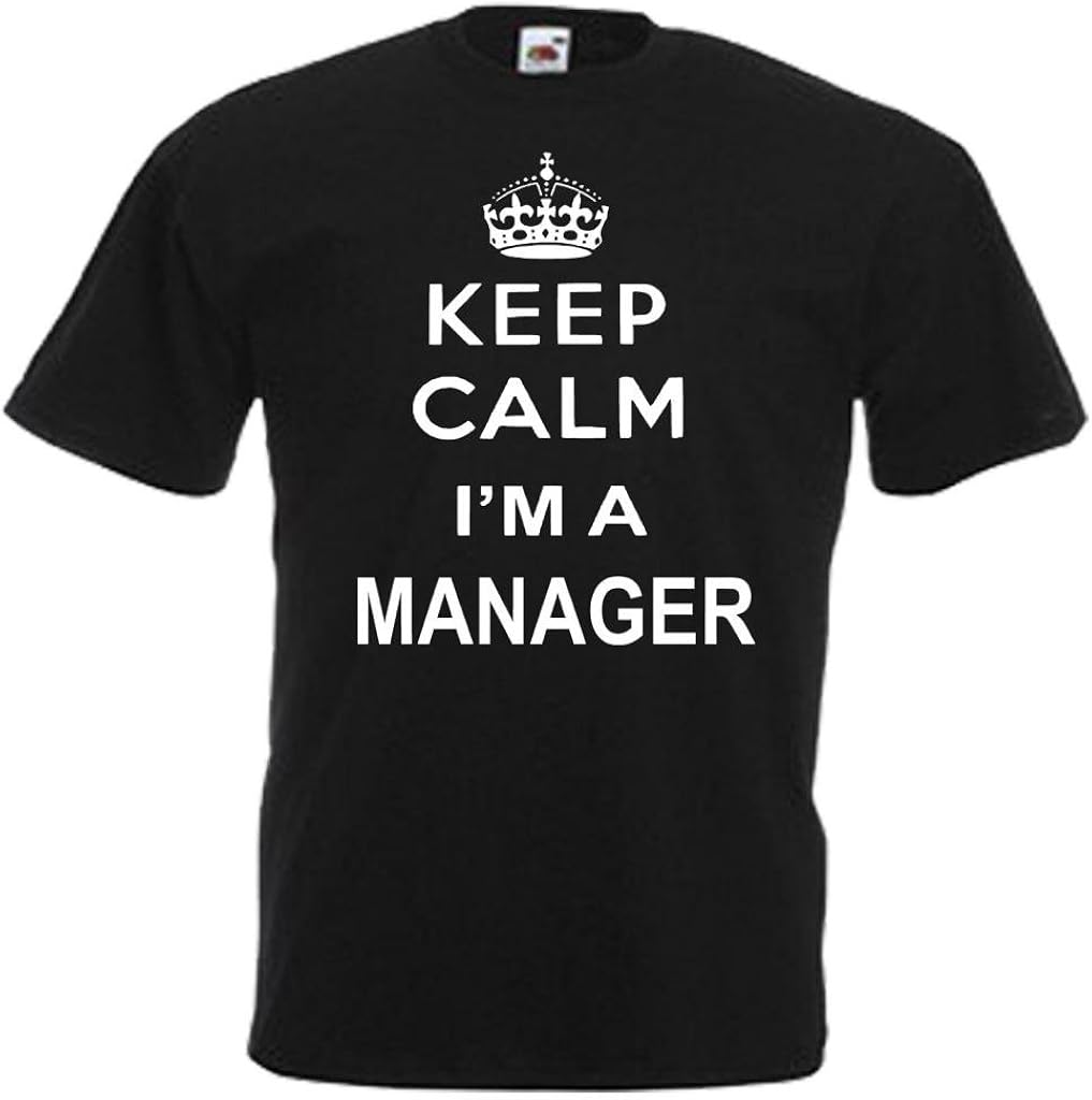 Keep Calm Manager Mens T Shirt: Amazon.co.uk: Clothing