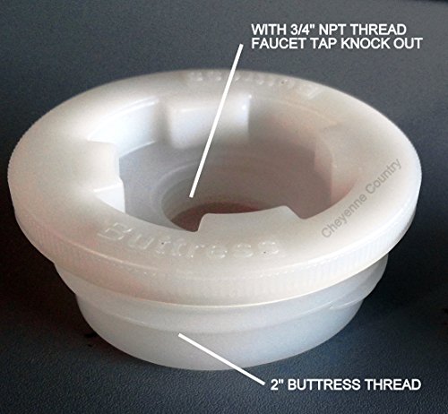 Poly Plug Buttress Bung Cap 2" with 3/4" Knock Out with Gasket for Poly ...