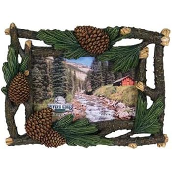 Amazon.com - Rustic Branch with Pine Trees & Pine Cones Photo Frame ...
