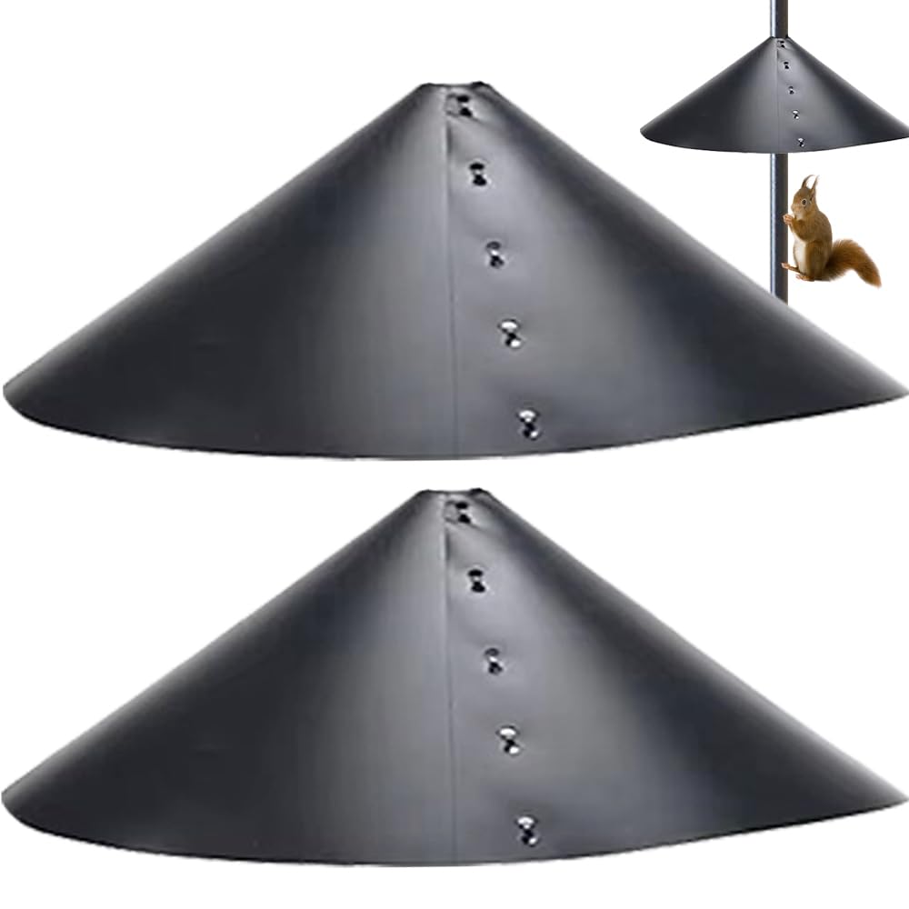2 Pack 18 Inch Large Wrap Around Squirrel Baffle for Bird Feeder Pole ...