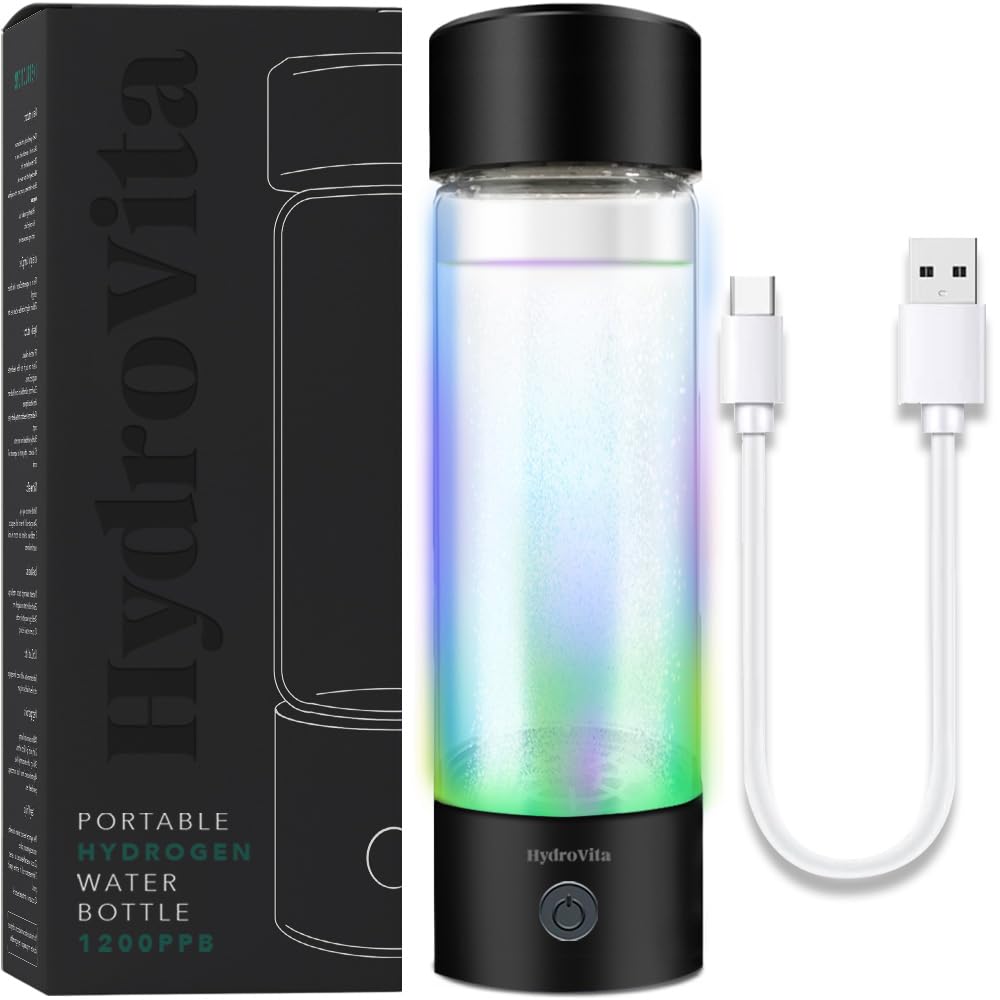 Hydrogen Water Bottle - Black Portable and Rechargeable Hydrogen ...