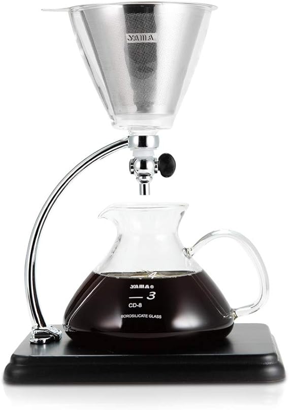 Yama Glass Yama Glass Silverton Coffee/Tea with Stainless Cone Filter ...