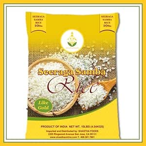 Amazon.com : SEERAGA SAMBA RICE 10 Lbs (Pack of 1) 10 Lbs x 1 Bags ...