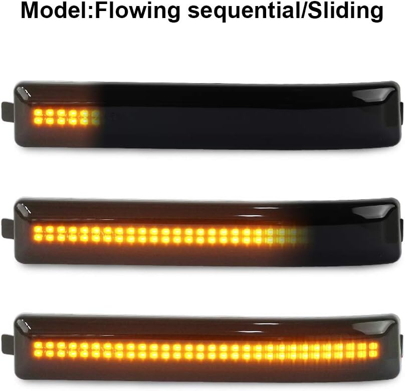 Gempro 2Pcs Sequential Amber LED Side Mirror Marker Light Lamp Assembly For Ford F-150 Raptor ...