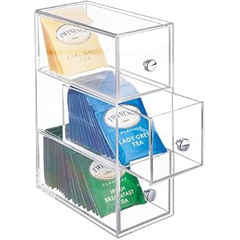 Amazon.com: Home-it Acrylic Tea Bag Holder 6 Compact Tea Bag Organizer ...