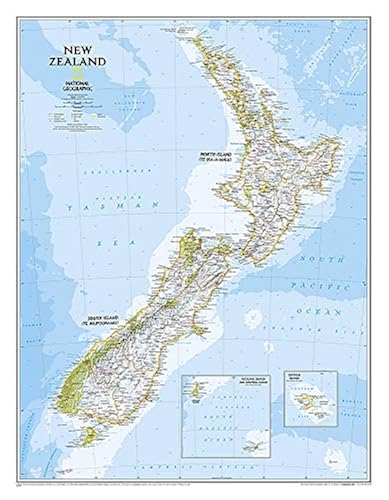National Geographic New Zealand Wall Map - Classic - Laminated (23.5 x ...