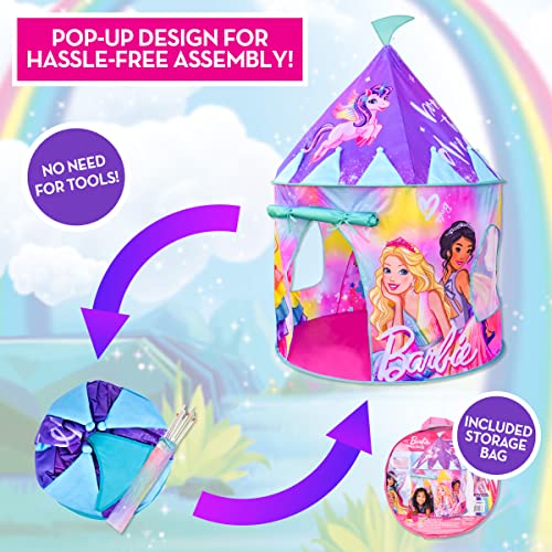 Barbie Pop Up Castle - Dreamtopia Pink Princess Play Tent for Kids ...