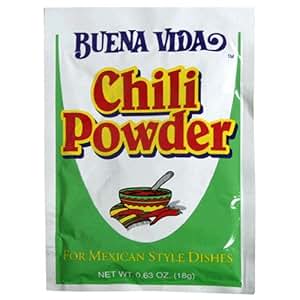 Amazon.com : Buena Vida Chili Powder, 0.63-Ounce Packets (Pack of 24 ...