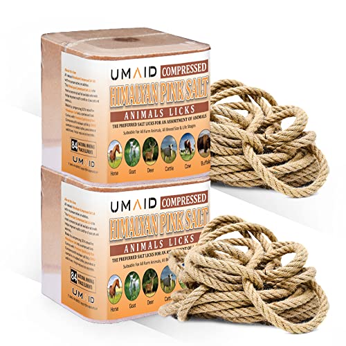 UMAID Compressed Pink Himalayan Salt Lick, [2 Pack] – 5.5 Lb. 100% ...