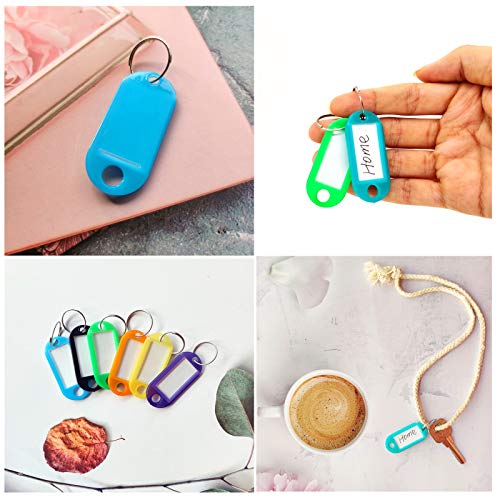 125 Pack Plastic Key Tags, 10 Colors Key Labels with Ring and Label ...