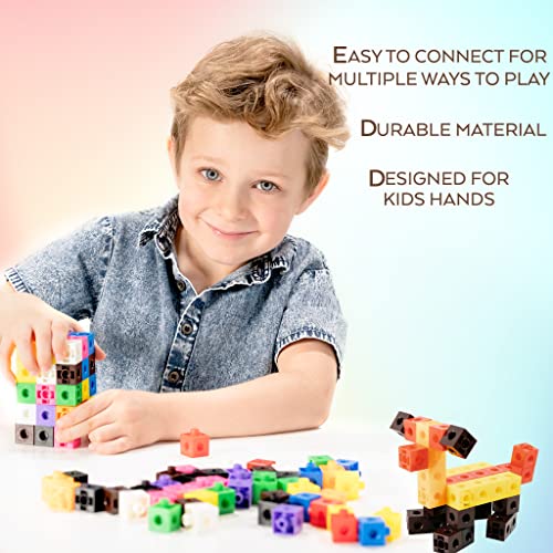 TOYLI 100 Piece Linking Cubes Set, Counting Blocks, Numberblocks, STEM ...