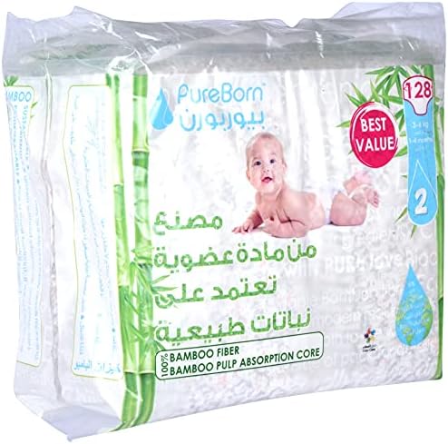 PureBorn Size 2, 3-6 kg, 128 Diapers price in Saudi Arabia | Amazon ...