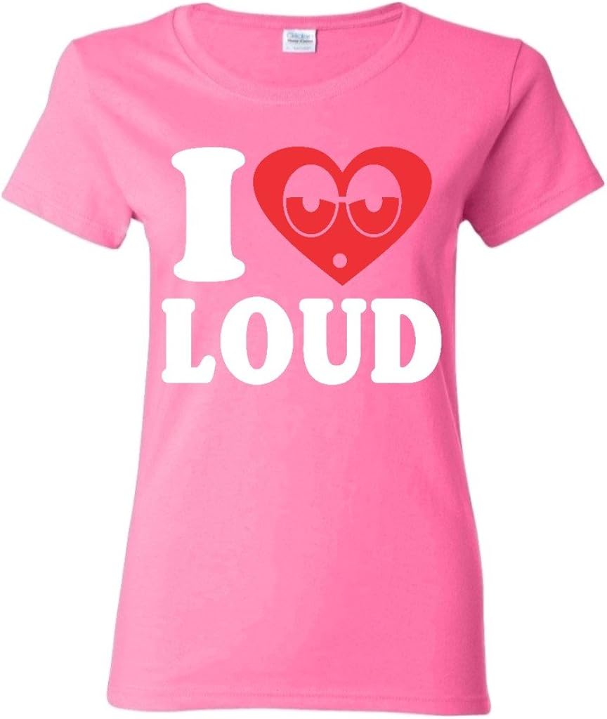 Amazon.com: I Love Loud Women T Shirt Large Azalea Pink: Clothing