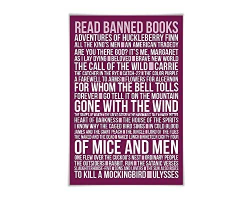 Amazon.com: Read Banned Books Library Poster Literary Art Print. 60 ...