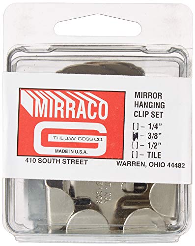 CRL Nickel Plated Adjustable Mirraco Mirror Clip Set for 3/8" Seamed ...