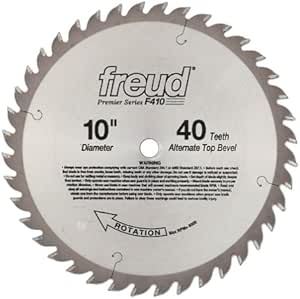 Freud F410 Fusion 10-Inch 40 Tooth ATB General Purpose Saw Blade with 5 ...