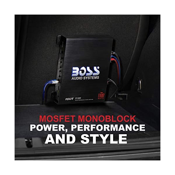 BOSS Audio Systems R1100M Monoblock Car Amplifier – 1100 Watt Amp, 2/4 ...