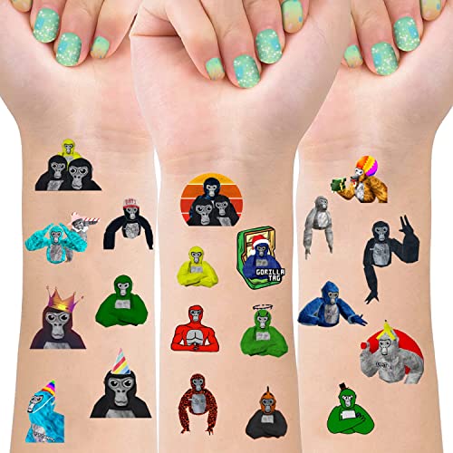 8 Sheets Gorilla Tag Temporary Tattoos for Kids, Gorilla Tag Birthday ...
