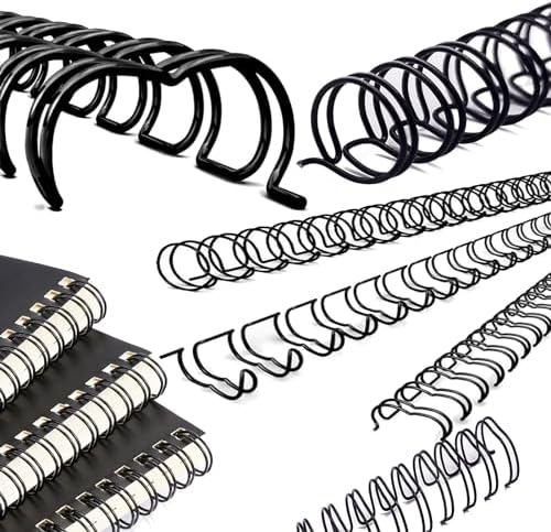 100 Pcs A4 Size Twin Loop Cinch Wire Binding Spines Double Loop Wire Binding Rings Size 3:1 ...