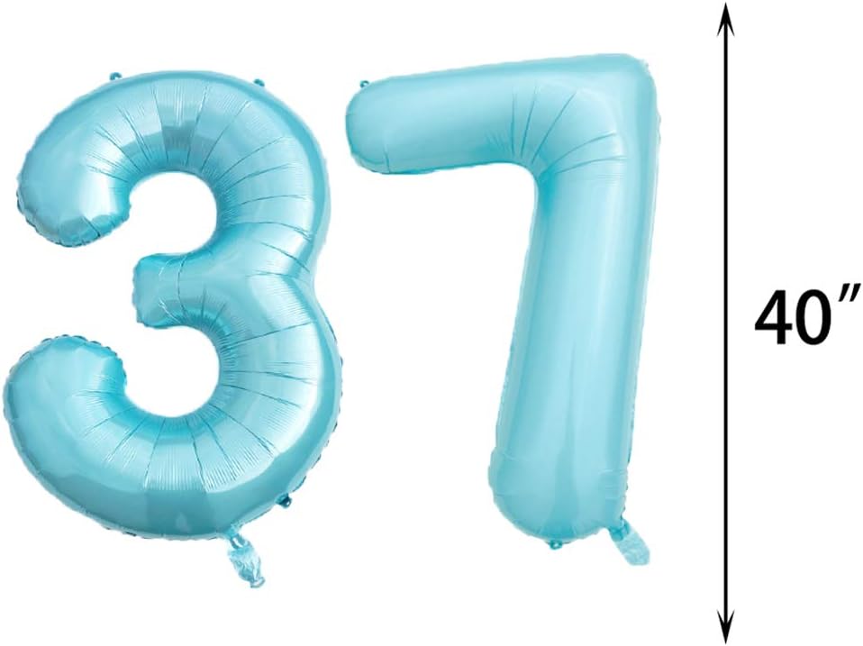 37th Birthday Decorations Party Supplies,37th Birthday Balloons Blue ...