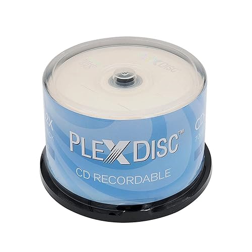 PlexDisc CD-R Blank Discs 700MB 52X Logo Top Recordable Media - 50 Pack ...