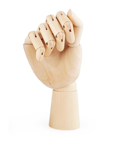 7" Wooden Sectioned Opposable Articulated Left/Right Hand Figure ...