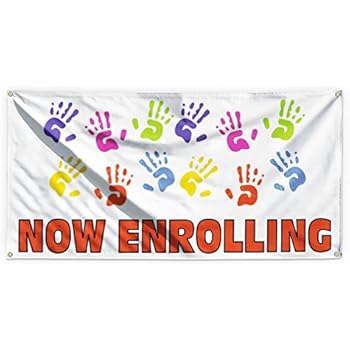 Amazon.com : Daycare Now Enrolling Vinyl Banner Sign 2x4 ft - bgb ...
