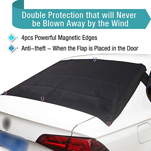 Amayrose Car Rear Windshield Snow Ice Cover Protector with Flaps, Rear ...