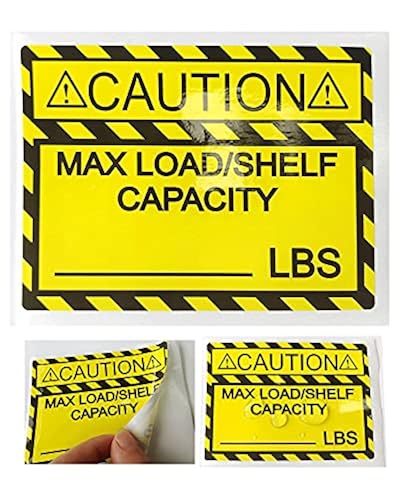 Pallet Rack Capacity Labels 3×4 Inch Caution MAX Load/Shelf LBS Warning ...