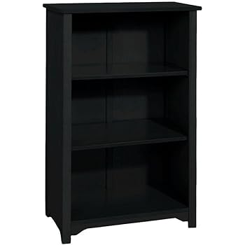 Amazon.com: Oxford 24 Inch Black Three Shelf Open Bookcase, THREE-SHELF ...