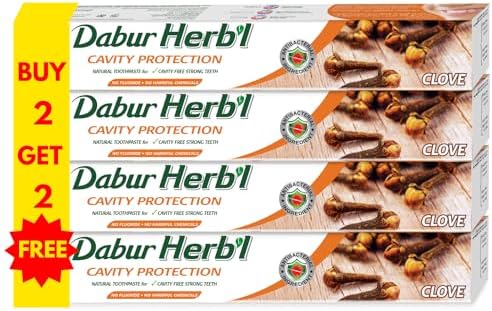 Dabur Herbl Cavity Protection Clove Toothpaste 4x100g | Enriched with ...