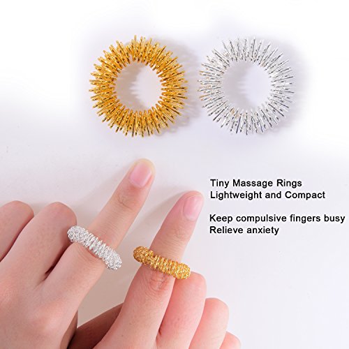 Sumind 15 Pieces Acupressure Finger Rings Massager Circulation Rings ...