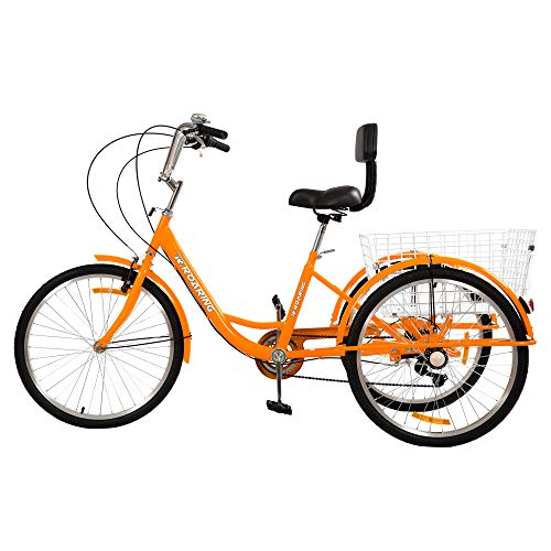 R.ROARING Adult Tricycles Three Wheel Trike Bike Cruiser 7 Speed, 24 ...