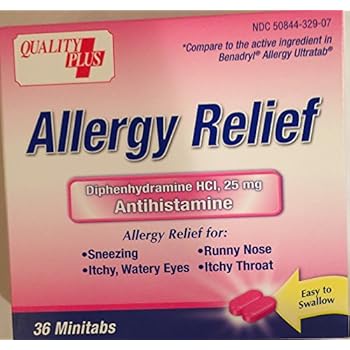 Amazon.com: Allergy Relief OTC for Benadryl Ultratabs Diphenhydramine ...