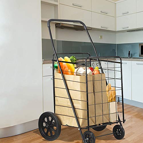 Extra Large Heavy Duty Folding Shopping Grocery Storage Cart Jumbo Size ...