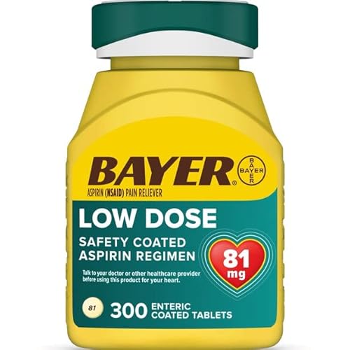 Bayer Low Dose Aspirin 81 mg Enteric Coated Tablets - 300 ct, (Value ...
