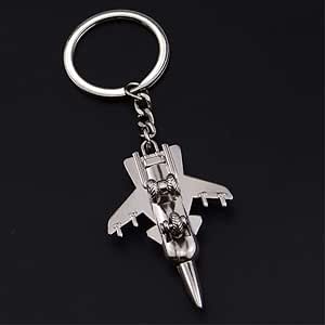 Amazon.com : ODETOJOY Silver Metal F22 Raptor Keychain Fighter Jet ...