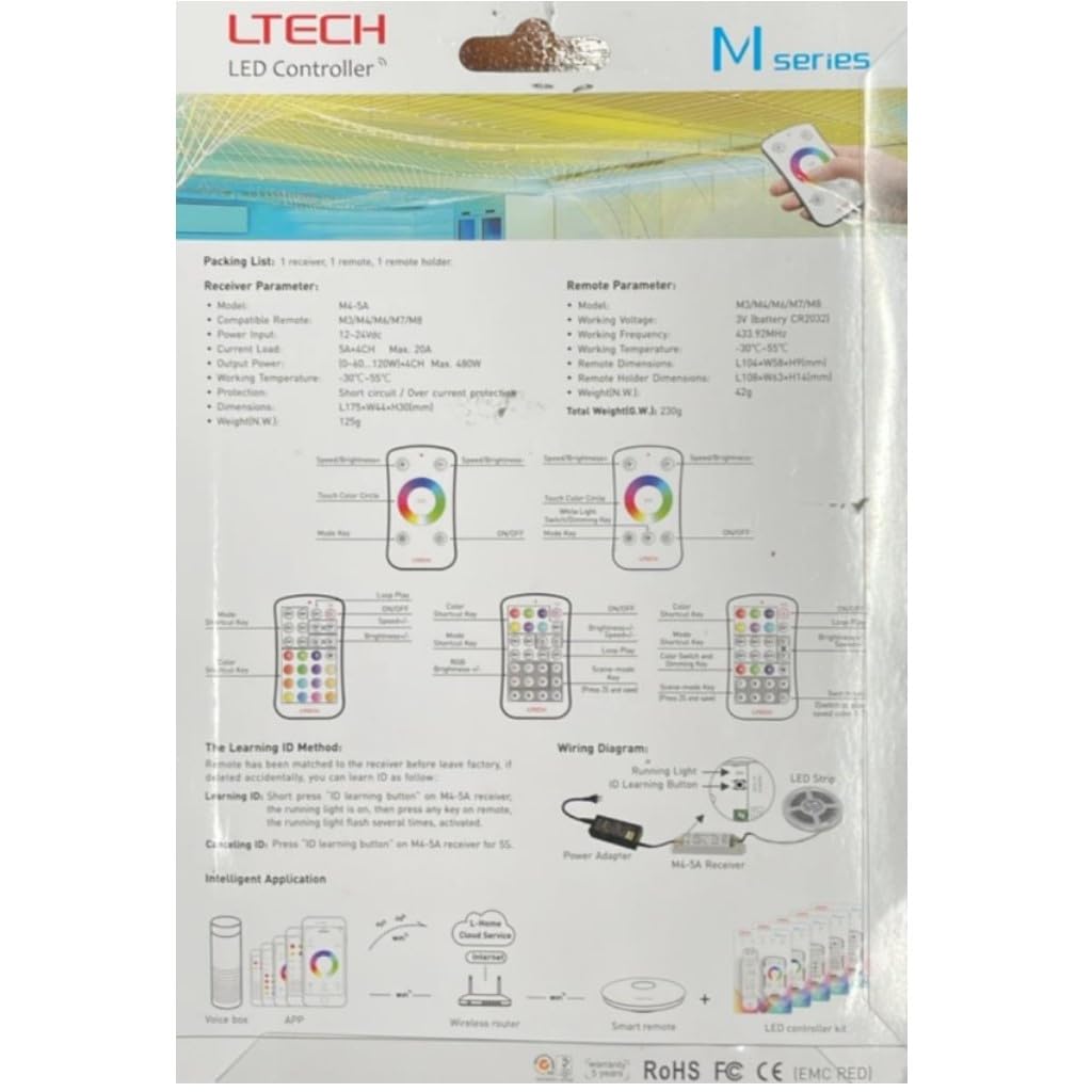 Mua LTech M4+M4-5A LED RF 4 Channel RGBW Wireless Remote & Controller ...